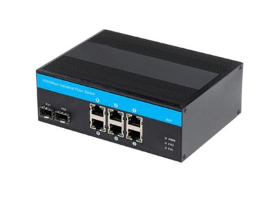 China 2 Faser und 6 Ethernet-Anschluss POE-Faser-Schalter 10/100/1000Mbps zu verkaufen