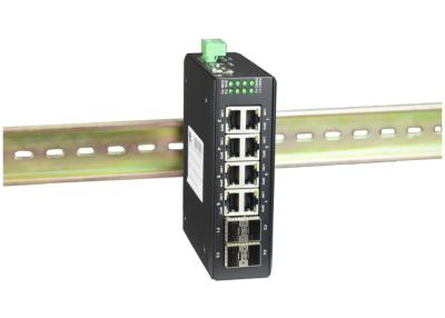 China Industrielle Häfen Schienen-Ring Ethernet Switchs 8GE UTP+4 SFP zu verkaufen