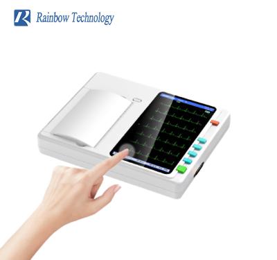중국 AC 110-230V 터치 스크린 6 채널 의학 ECG EKG 기계 정미중량 1.3 킬로그램 판매용