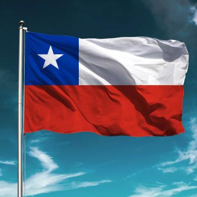 Cina Custom Chile Country Flag 3X5ft 100% Polyester CMYK Digital Printing in vendita