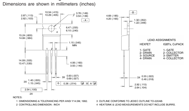 IRF4905PBF P-Channel MOSFET technical drawing