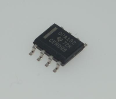 China Amplificador operacional de precisión OPA192IDR con offset de 25μV, deriva de 0.2μV/°C, GBW de 10MHz, SR de 20V/μS, ruido 1/f de 1.1kHz, entrada CMOS RRO, Ib de 2.2nA, paquete SOIC-8 en venta