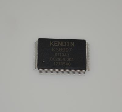 China KSZ8997 9-Port 10/100 Switch administrado con detección de energía QoS VLAN Auto-MDI/MDIX 3.3V Operación Temp Industrial (-40°C a +85°C) Paquete PQFP de 128 pines y gestión avanzada del tráfico en venta