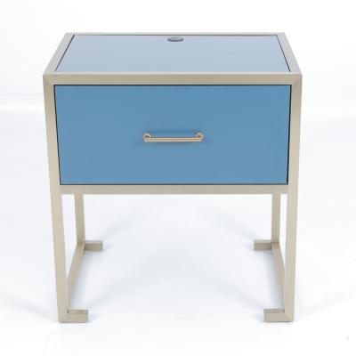 Cina Custom Made Luxury 5-Star Hotel Night Stand Tavolo da letto con telaio in acciaio inossidabile in ottone in vendita