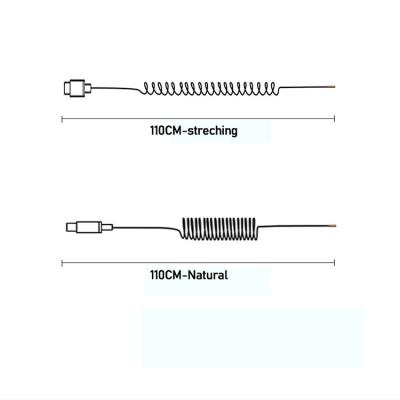 Coiled Spring Wire USB to Open 4 Tinned Bare Wires End Cable