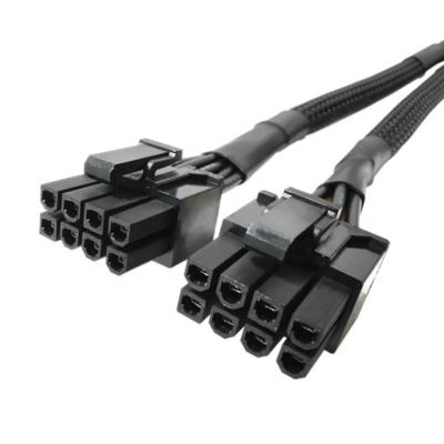 Woven Sleeve PCIe 8 Pin Female to Dual 8 Pin Male PCI Express Graphics Video