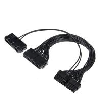 Quality PSU 24 PIN Female to Dual 20 4 24 PIN Male ATX Mining Motherboard Extension Cable for sale