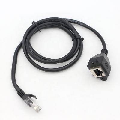 Custom 6FT Screw Locking Stud Network Ethernet Female Socket RJ45 Panel Mount