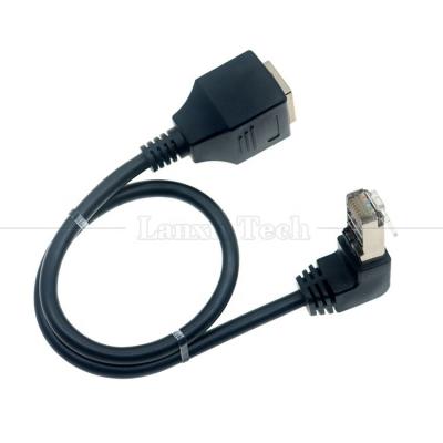 Cat5e Up Down Left Right Angle RJ45 Male to RJ45 Female Socket Panel Mount