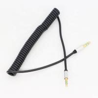 Quality CUSTOM 1M 2M 3M Coil Spiral Spring Male to Male 3.5mm Jack Stereo Aux Audio Cable for sale