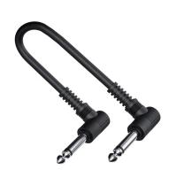 Quality Custom 15cm 90 Degree Angle 1/4 TS Jack Electric Instrument Guitar Patch Cable for sale