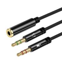 Quality High Quality Splitter 1 Female to 2 Male Headset 3.5mm Jack Audio Mic Cable for sale