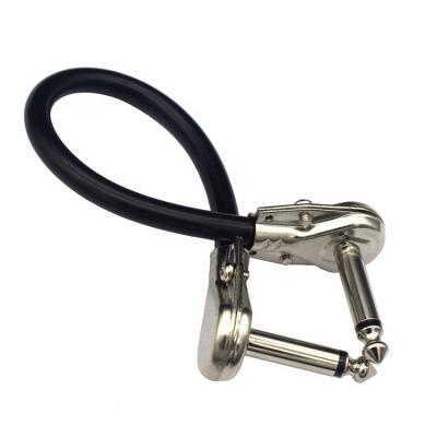 1/4 Inch Golden Right Angle Mono TS Jack Instrument Cord Guitar Patch Cable
