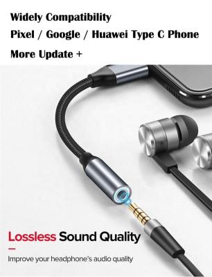 High Compatible DAC Braided Headphone USB Type C to 3.5mm Audio Adapter for