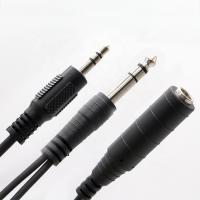 Quality Splitter Male to Female 6.35mm 3.5mm TRS Jack Microphone Audio Cable for sale