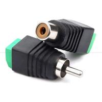 Quality RCA Female Male to Screw Terminal AV Phono Solderless Plug Wire Connector Converter Audio Adapter for sale