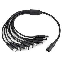Quality 1 to 8 ways 1 Female to 8 Male 5.5x2.1 mm DC Power Supply Splitter Cable for CCTV Camera LED Strip for sale