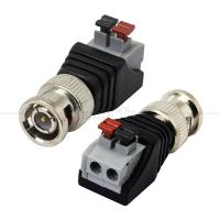 Quality Solderless Screw Terminal 2 Pin Press Button BNC Male Female Connector Power Adapter for CCTV Camera for sale