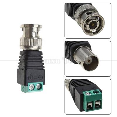 2 Pin Solderless Screw Terminal BNC Male Female Connector Power Adapter for CCTV