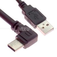Quality 90 Degree Right Angle Fast Charging 2A USB 2.0 to Type C Data Charger Extension Cable for sale