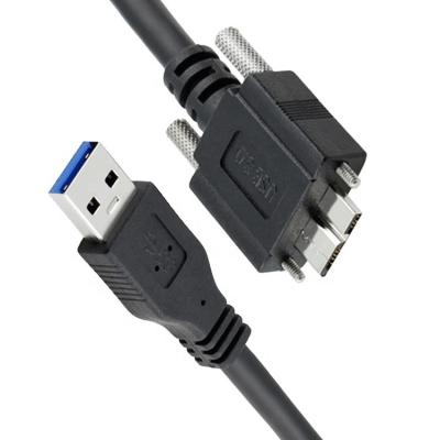 Super Speed Data 5Gbps Screw Locking Panel Mount Micro B 3.0 to USB 3.0 A