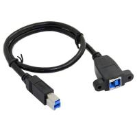 Quality Screw Locking Stud Male To Female Panel Mount USB 3.0 Type B Printer Extension Cable for sale