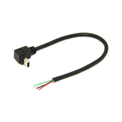 90 Degree Up Down Left Right Angle Mini USB to Stripped Bare Wire Open End