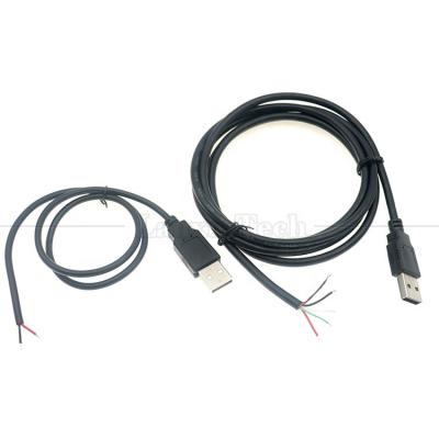 5V USB to Open Stripped Tinned Bare Wires End Pigtail Power Charger Cable for
