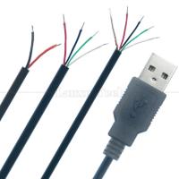 Quality Custom USB 2.0 Type A Male To Stripped Tinned 2 3 4 Wires Open End Pigtail Data Charging Cable for sale