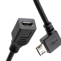 Quality 90 Degree Left Right Up Down Angle Male to Female Micro B USB 2.0 Extension Cable for sale