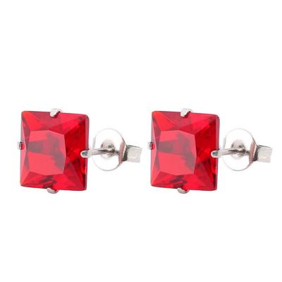 China Pendientes piercing inoxidables de la joyería del cuerpo de acero de los pendientes del perno prisionero del cuadrado del diamante del Zircon de los hombres de las mujeres en venta