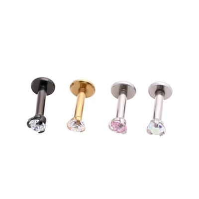 China Joyería piercing internamente roscada de Labret con el top determinado de la gema del diente en venta