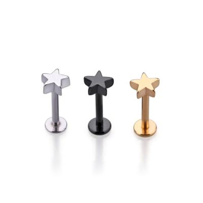 China anillo piercing del labret del hilo quirúrgico del acero inoxidable 316L internamente en venta