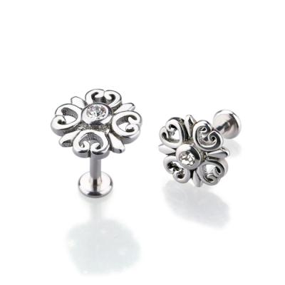 China Anillo piercing de alta calidad del labio de Labret del anillo del labio de la moda de la flor de la joyería en venta