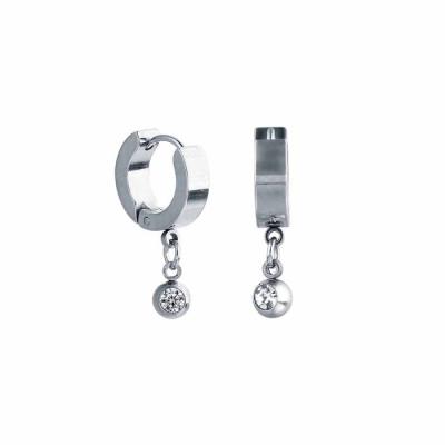 China Mujeres cristalinas de acero quirúrgicas de los pendientes del aro de la joyería de Huggie de los últimos diseños pequeñas para las muchachas en venta