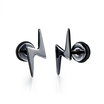 China Pendientes piercing inoxidables del rayo de los pendientes de la parte posterior del tornillo de la joyería del cuerpo de acero de los nuevos de la llegada del estilo pendientes punkyes del perno prisionero en venta