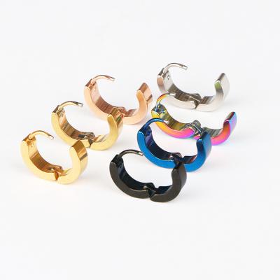 China Las mujeres calientes de los pendientes del acero inoxidable de la venta ennegrecen los pendientes del aro para la venta al por mayor de la muchacha o del muchacho en venta