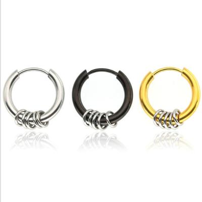 China Pequeño anillo de la hebilla de los hombres de los accesorios frescos de la joyería que cuelga el pendiente de los aros de la joyería de los hallazgos del pendiente de la moda del acero inoxidable en venta