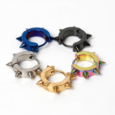 China Pendientes de plata del aro del acero inoxidable del punk rock del Color&Gold-color pequeños para la joyería del banquete de boda de las mujeres en venta