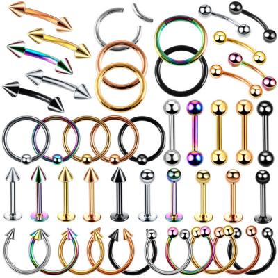 China Perforaciones prisioneras de la joyería del cuerpo del anillo de la gota del segmento del anillo del oído de las perforaciones de nariz del anillo del labio de la ceja del pendiente de acero de las perforaciones en venta