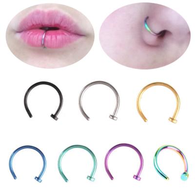 China Labio falso de Kylie del clip del anillo C del labio del anillo de nariz que perfora el aro de los anillos de nariz de Burun para la joyería del cuerpo de Neuspiercing de las mujeres en venta