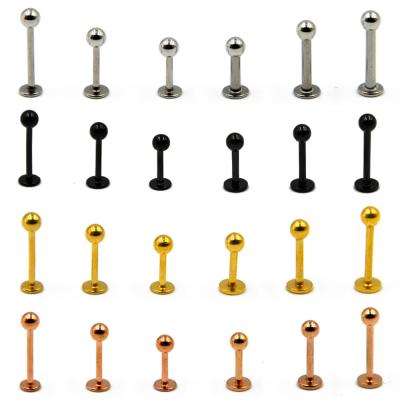 China joyería piercing anodizada titanio de acero quirúrgico del cuerpo del Barbell del perno prisionero del Tragus del oído del anillo del perno prisionero del labio de 316L Labret en venta