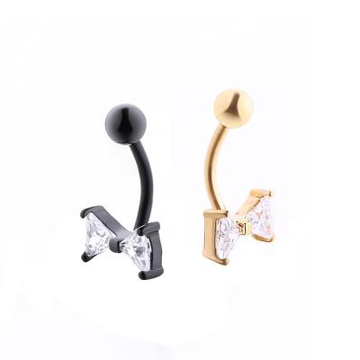 China Internamente el anillo determinado del ombligo de la CZ del diente del hilo cuelga el titanio piercing de la joyería del cuerpo en venta