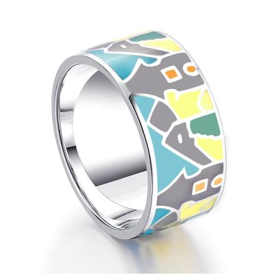 China Anillo colorido de la plata esterlina de la joyería 92 de la moda de Rusia del anillo de la joyería de encargo del esmalte en venta