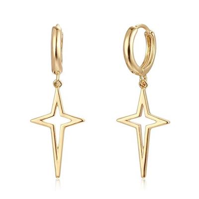 China Pendientes lindos del descenso de la estrella de los pendientes reales de alta calidad de la plata esterlina 925 pendientes de plata del aro con la estrella en venta