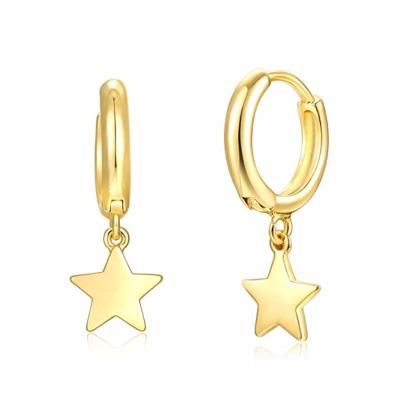 China La estrella plateada oro modificada para requisitos particulares de la joyería de la moda de la muchacha de las mujeres cuelga el pendiente piercing de la joyería de la plata esterlina de los pendientes 925 del aro en venta