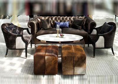 Cina Sofà britannico per area pubblica, sofà dell'ingresso dell'hotel del cuoio di Brown 2 Seater in vendita