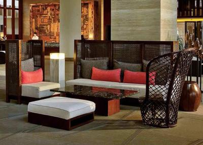 Cina Sofà di legno del rattan della struttura dell'ingresso messo per il legno durevole del tek della località di soggiorno di isola in vendita