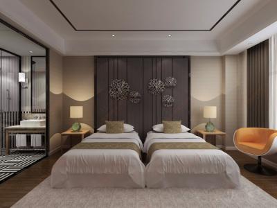 中国 ホテルの対のデラックスなベッド部屋の家具、管理の続きの寝室の家具セット 販売のため