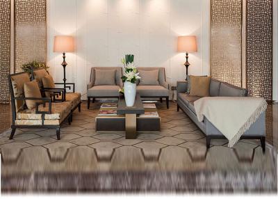 Cina Progettazione classica del sofà dell'ingresso dell'hotel del nero di 3 Seater in tessuto ricoperto in vendita